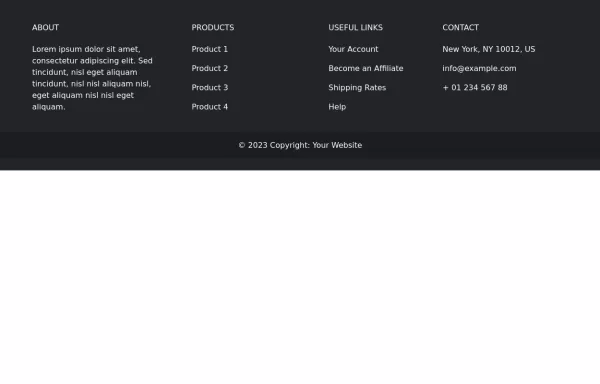 Footer - Bootstrap CSS Example Footer - Bootstrap CSS Example